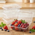 50-Pack Clear Plastic Clamshell Food Containers with Hinged Lids ...