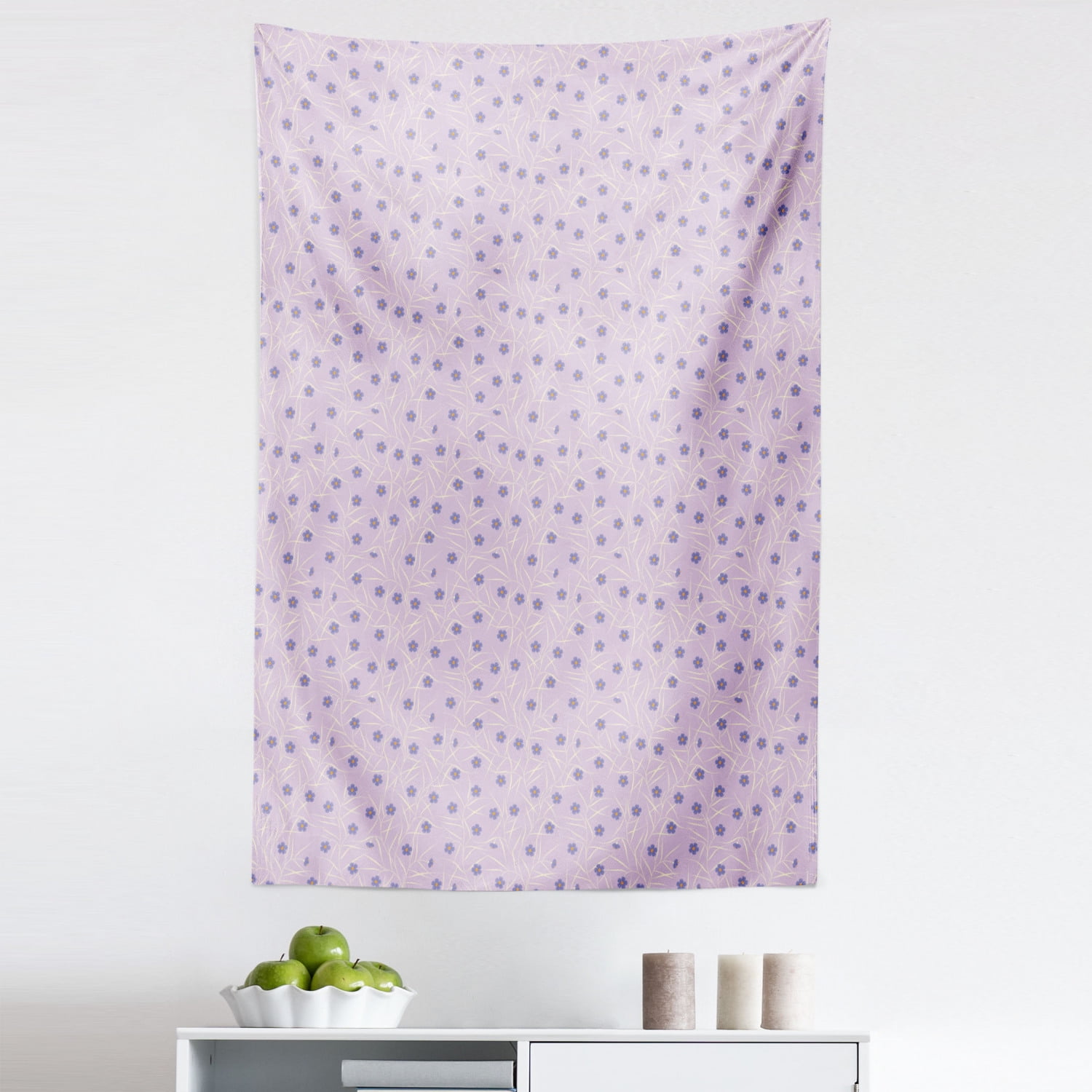 Lilac Tapestry, Burgeoning Spring Meadow Theme with Flowery Twigs ...