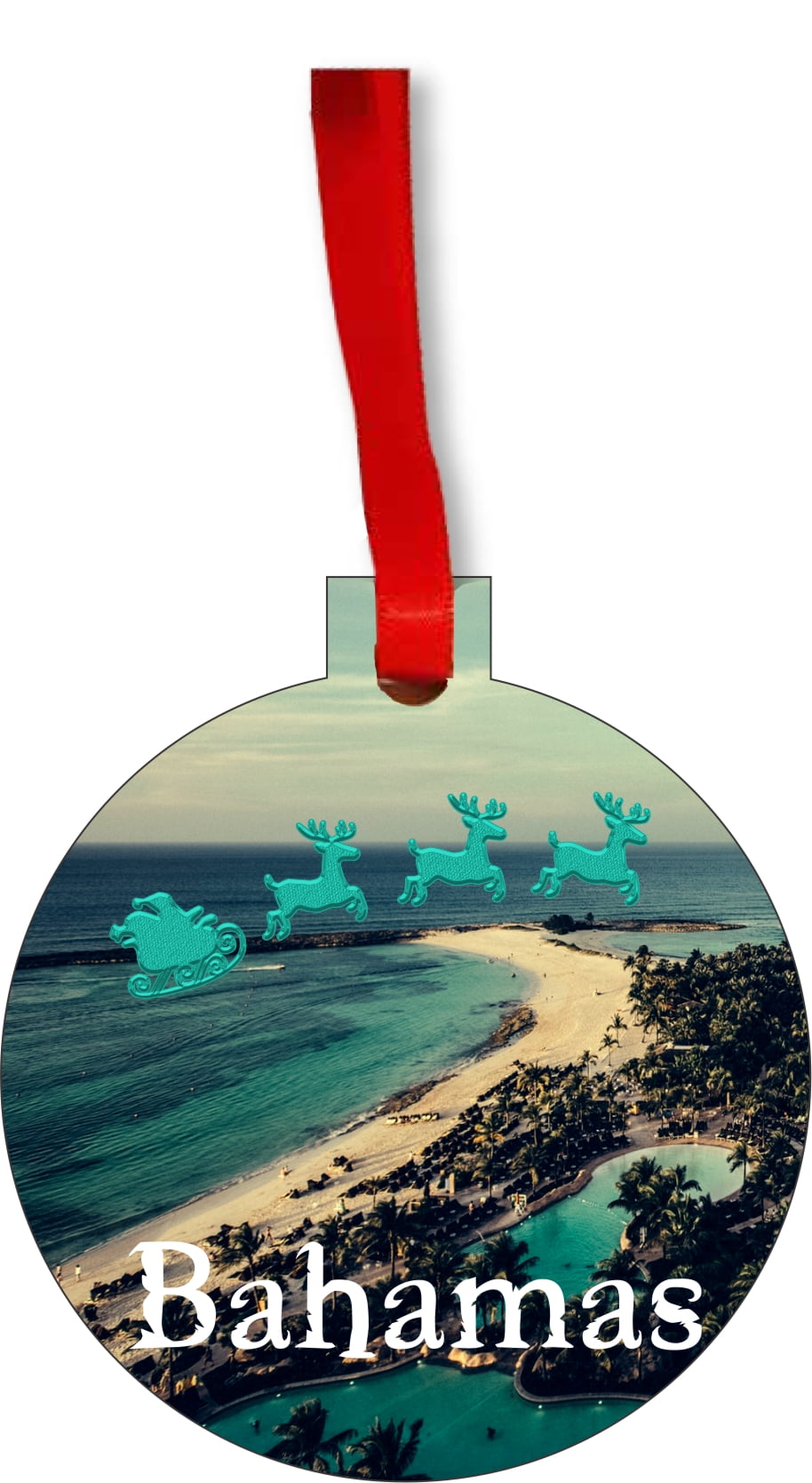 Santa Claus and Sleigh Riding Over Atlantis Paradise Islands, Bahamas ...