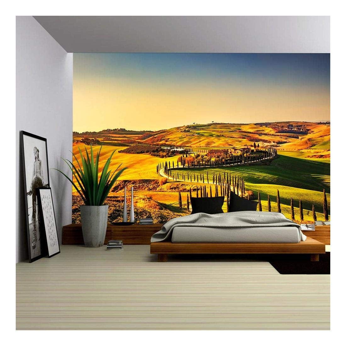 Wall26 Tuscany, Crete Senesi Rural Sunset Landscape. Countryside Farm ...