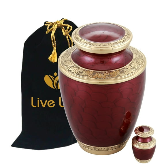 Classic Two Tone Cremation Urn - Adult Funeral Urn - Solid Brass ...