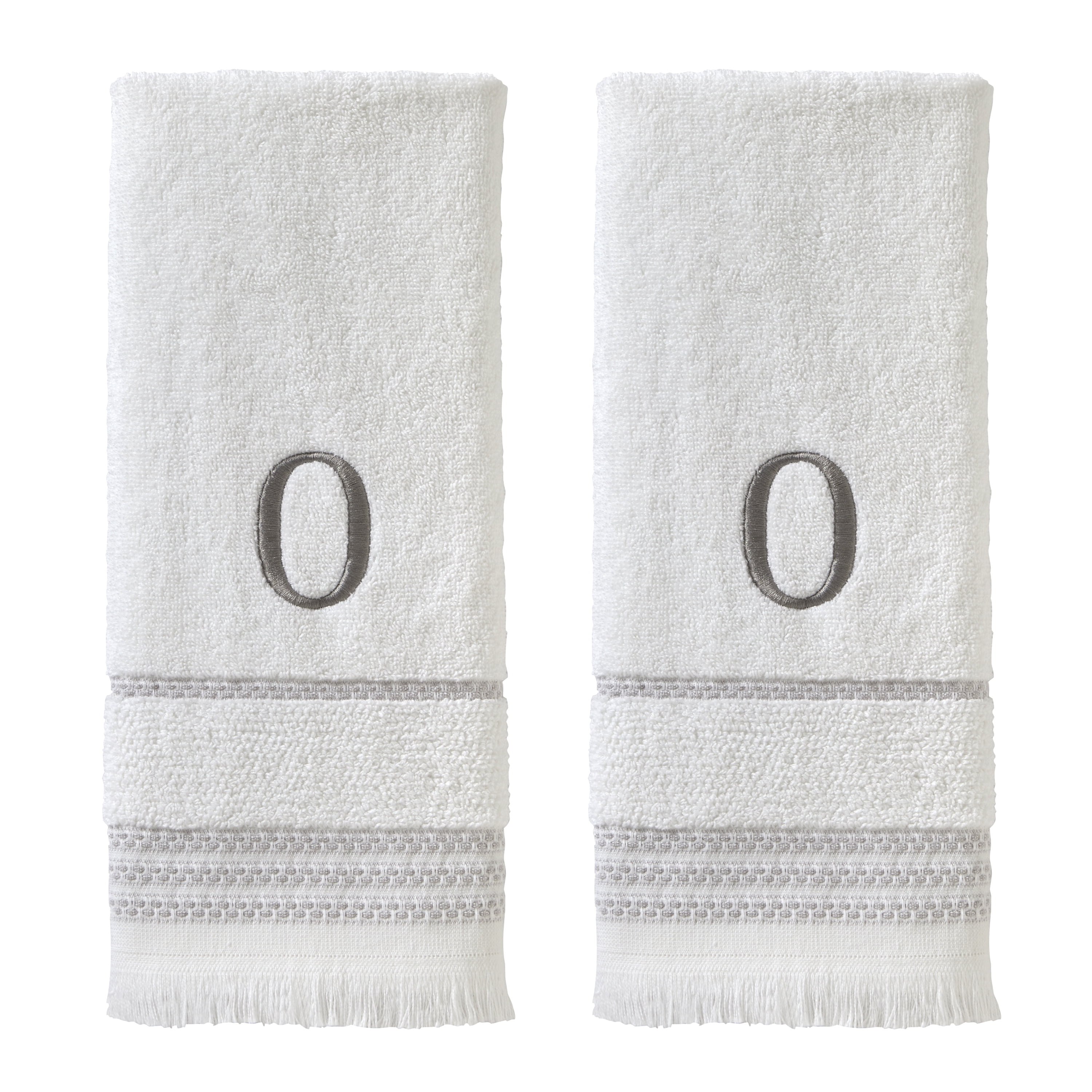 SKL Home Casual Monogram Hand Towel (2-Pack), "O", White - Walmart.com