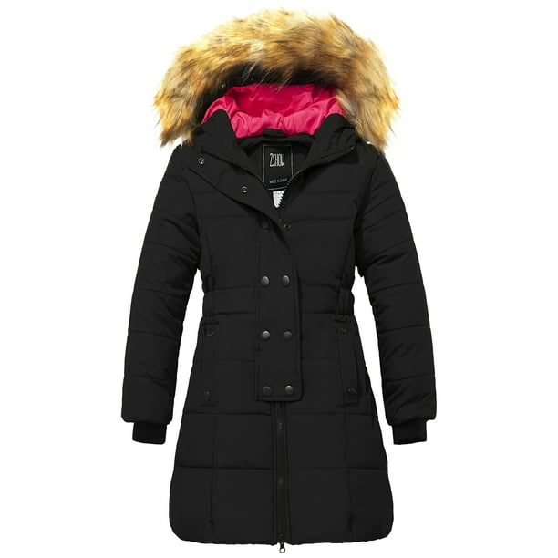ZSHOW Girls' Puffer Coat Padded Winter Jacket Warm Hooded Long Puffer ...