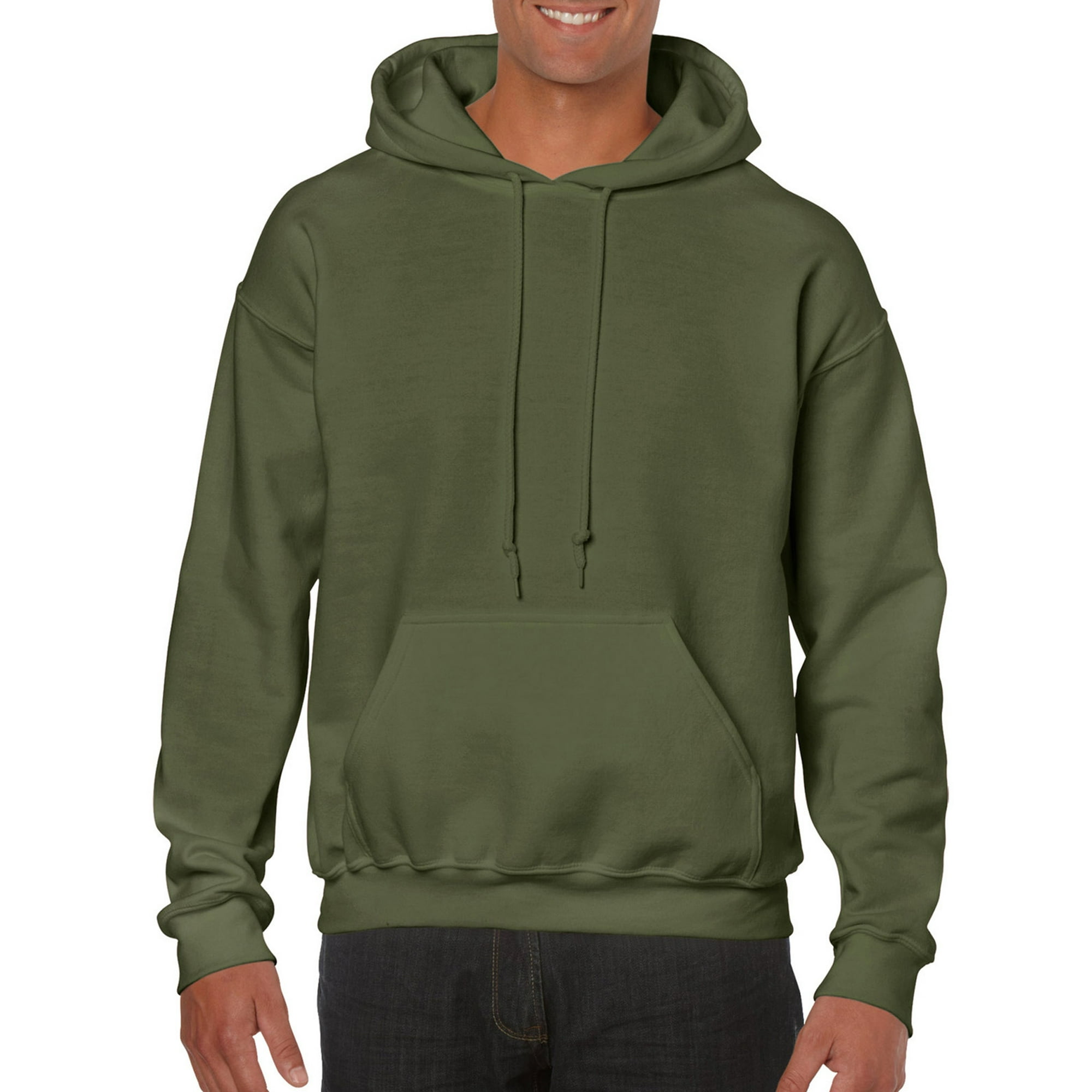 Click here for Gildan Mens Heavy Blend Hooded Sweatshirt  L  Mili... prices