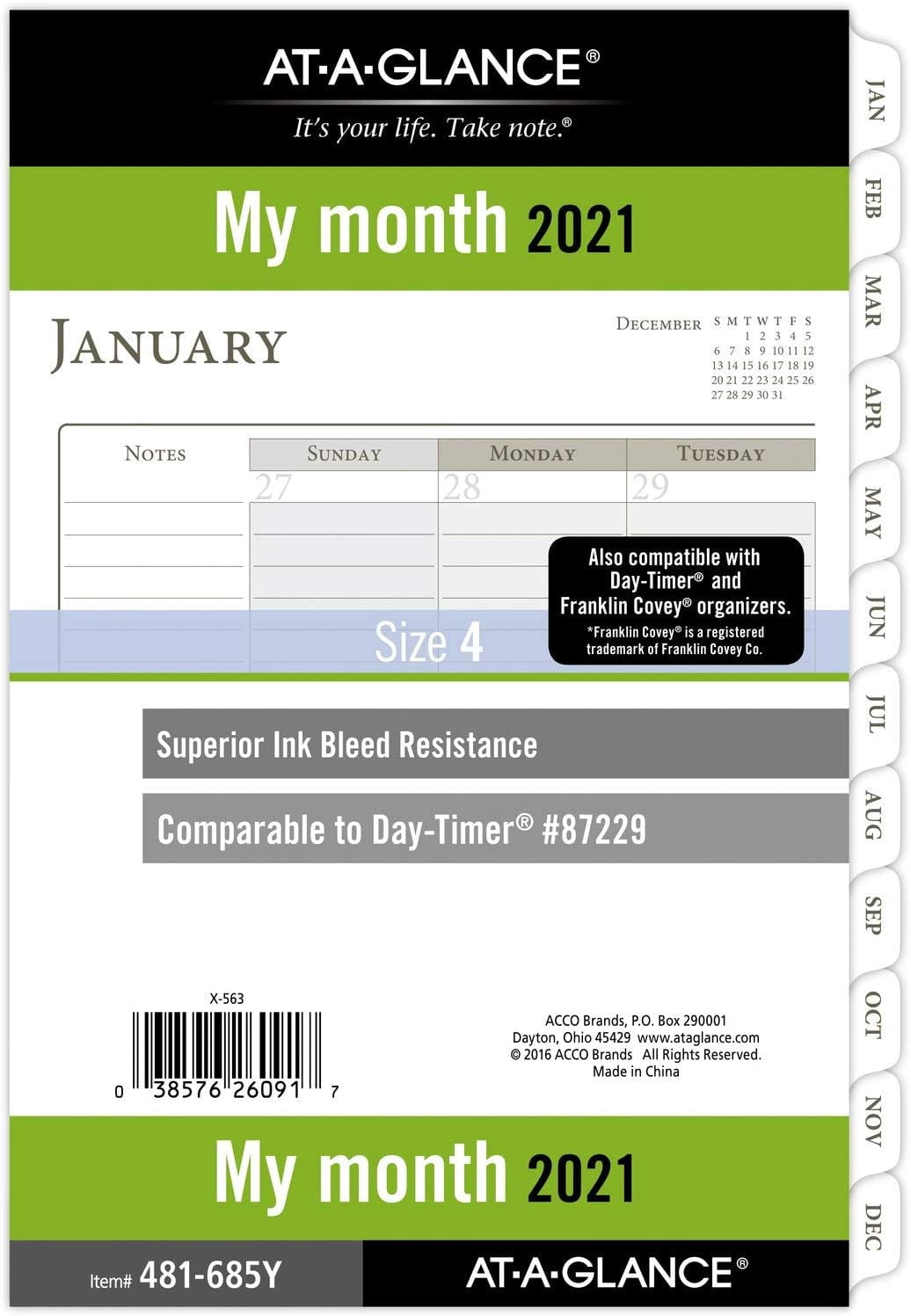 2021 Monthly Planner Refill by AT-A-GLANCE, 87229 Day-Timer, 5-1/2" x 8 ...