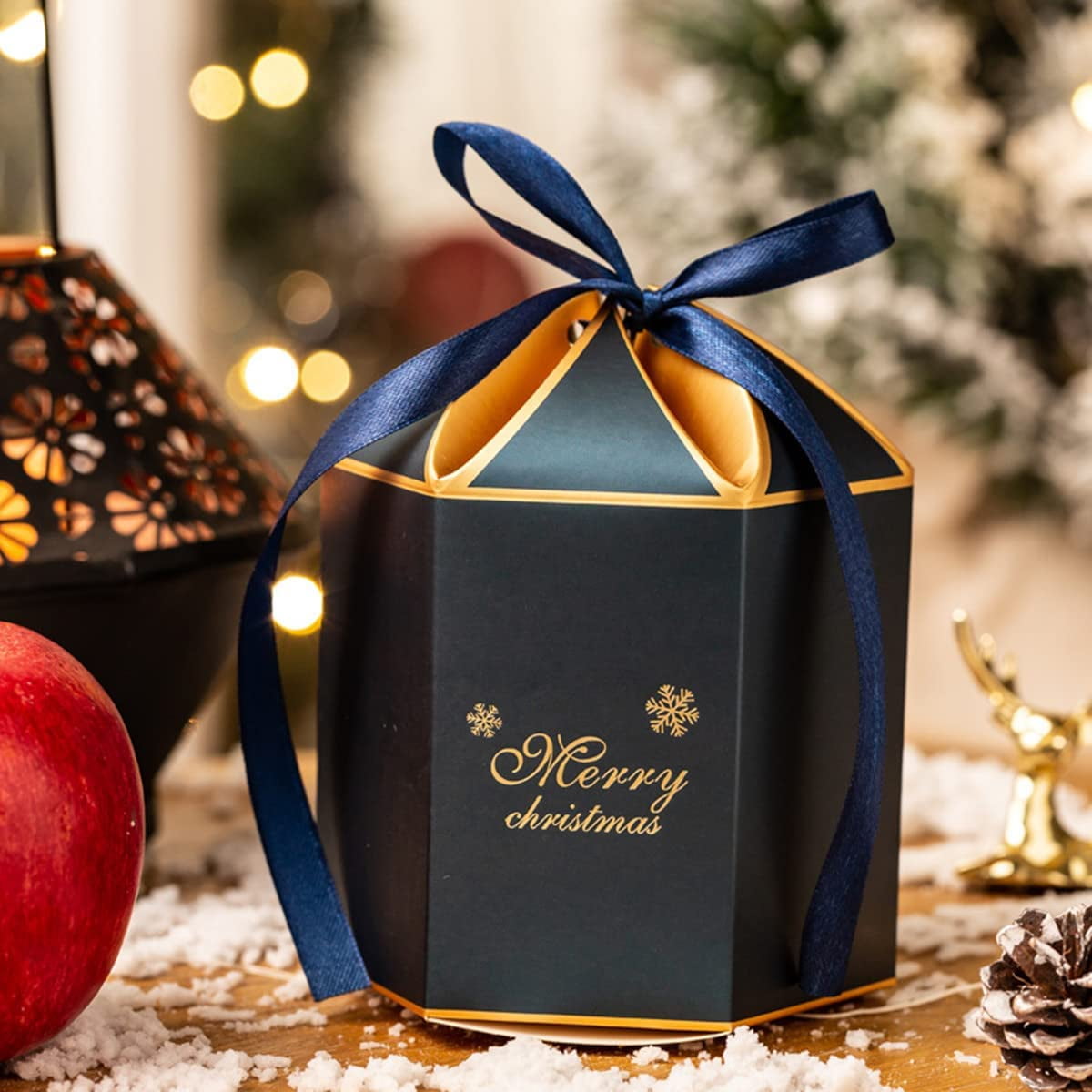 LINLIN Christmas Gift Boxes, 10PCS Christmas Cookie Candy Treat Boxes ...