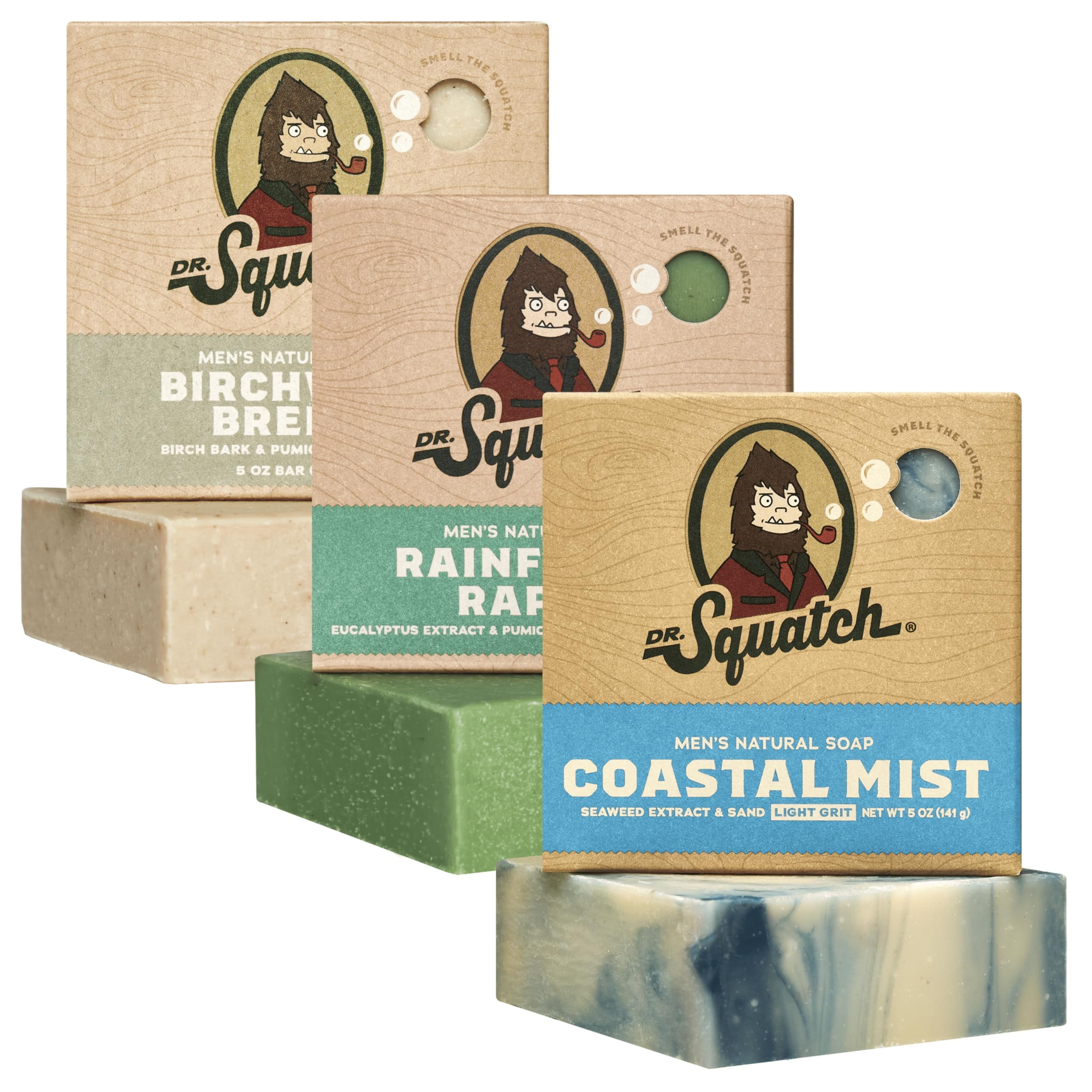 Jabón en barra natural Soap Dr. Squatch para hombre Coastal Mist ...
