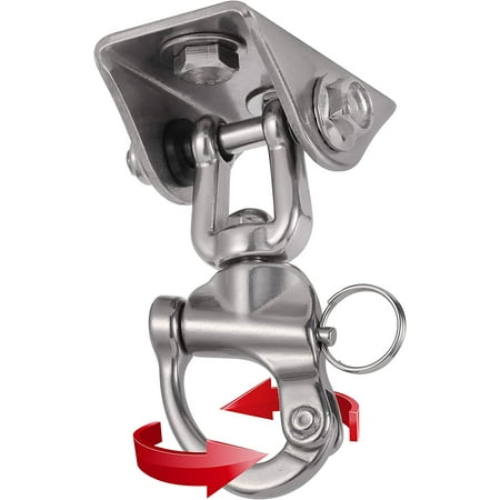 Xizioo 360°swivel stainless steel ceiling hook with detachable shackle ...