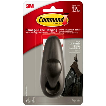 Command Outdoor Metallic Bronze Hook, Large, 1 Hook, 2 Strips/Pack ...