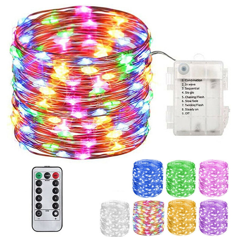 Tianlaimei Pink 66ft 200 LED Fairy String Lights Battery Powered ...