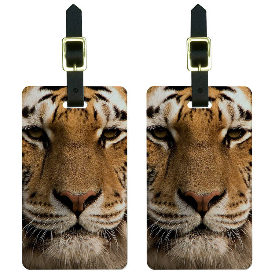 Bengal Tiger Face Luggage Tags Suitcase Carry-On ID, Set of 2 - Walmart.com