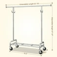 Enhomee Clothes Rack Heavy Duty Clothing Rack with Wheels, Adjustable ...