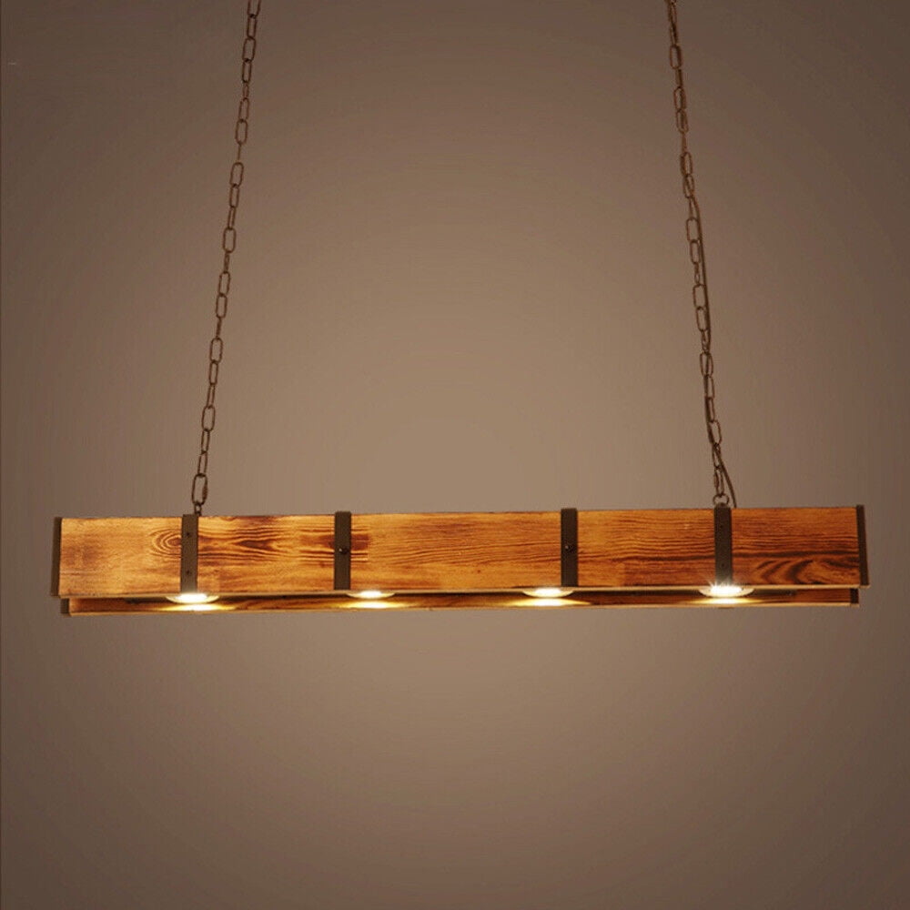 DENEST 4-Light LED Chandelier Island Rectangular Ceiling Light Fixture ...
