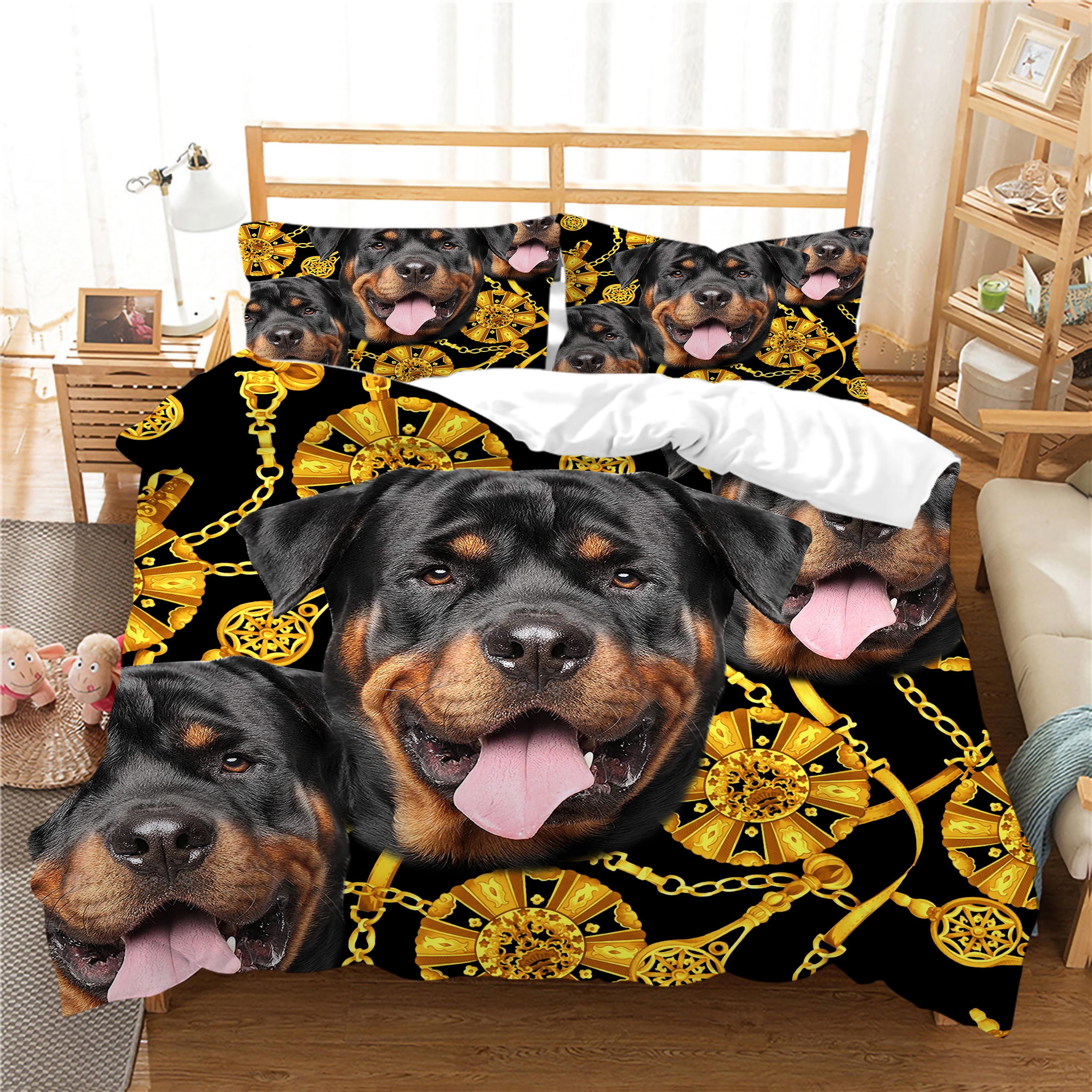 Cool 3D Dog Printed Vintage Bedding Cover Set Boy Man High Quality ...