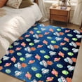 Area Rug 3x5ft, Cartoon Spaceship Dream Planet Washable Rugs for Living ...