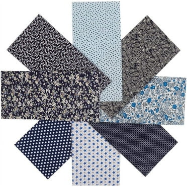 TSV 4x4in 100pcs Cotton Craft Fabric Bundle, Floral & Stripe Pattern ...