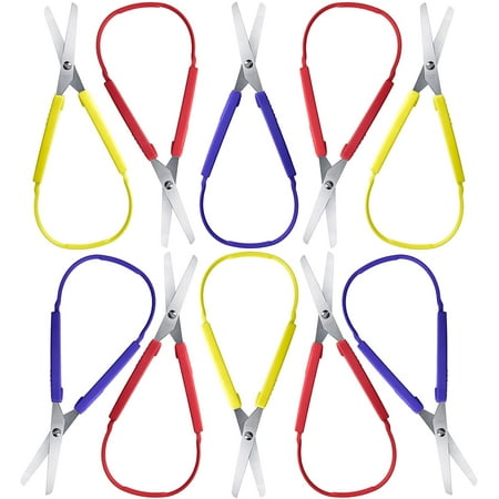 10 Pieces 8 Inches Loop Scissors for Teens and Adults Loop Scissors ...