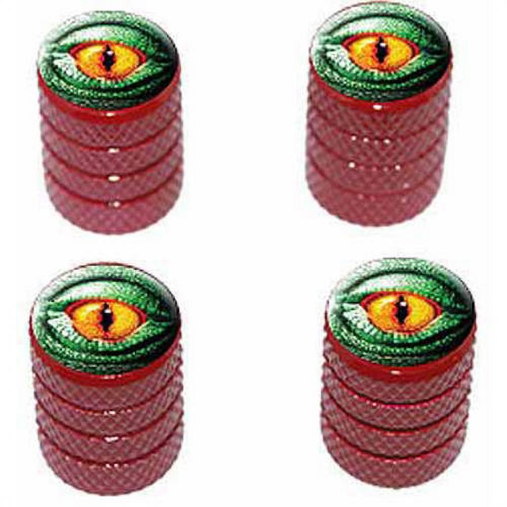 Lizard Yellow Eye Green Scales Tire Rim Wheel Aluminum Valve Stem Caps ...