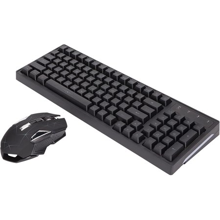 Wireless Keyboard and Mouse Combo, 96 Keys RGB Backlight 2400DPI Gaming ...