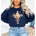 Christian Easter Cross Shirt, Easter Floral Cross T-Shirt, Religious ...