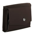 JAM Leather Snap Business Card Case, 1/Pack, Dark Brown, Angular Flap ...