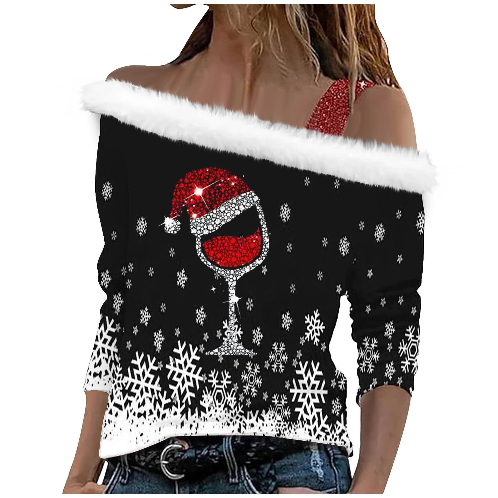 Click here for Unbranded Womens Christmas Printed Collar Long Sle... prices