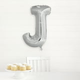 Foil Big Letter Balloon, J, 34 in, Silver, 1ct - Walmart.com