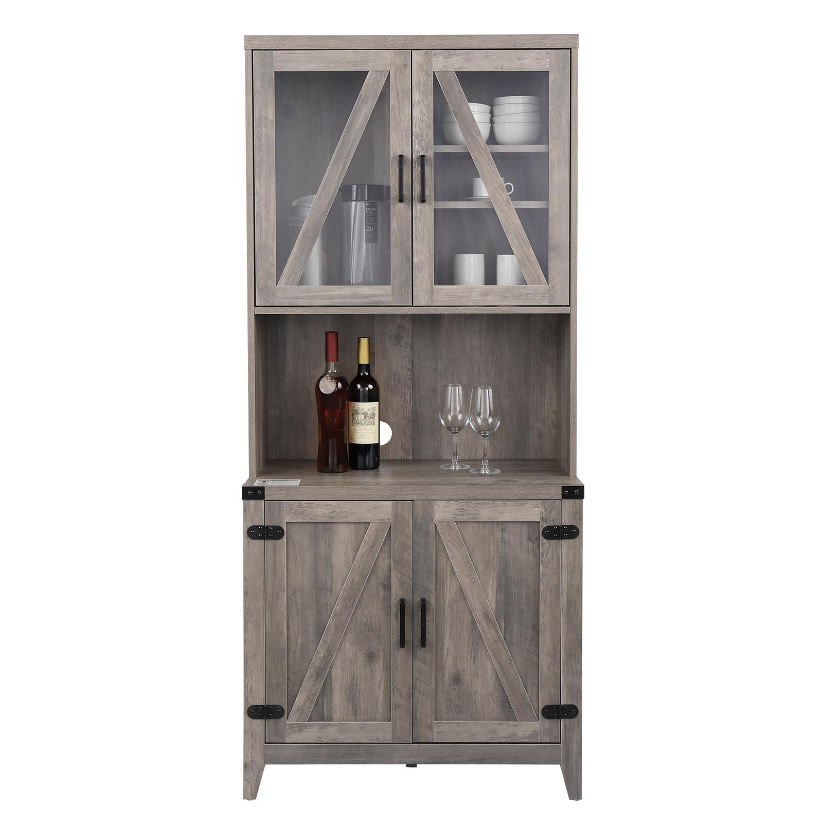 Buy UBesGoo Freestanding Rustic Kitchen Buffet with Hutch, Pantry ...