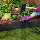 GroundSmart SmartLoc Scallop Landscape Edging, 4' Black Rubber Garden ...