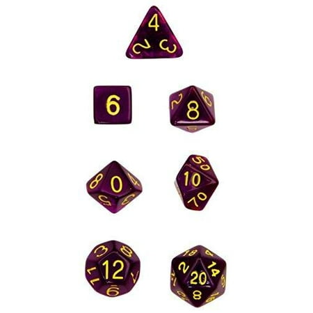 Set of 7 Large High-Visibility Polyhedral Dice: Translucent Dark Purple ...