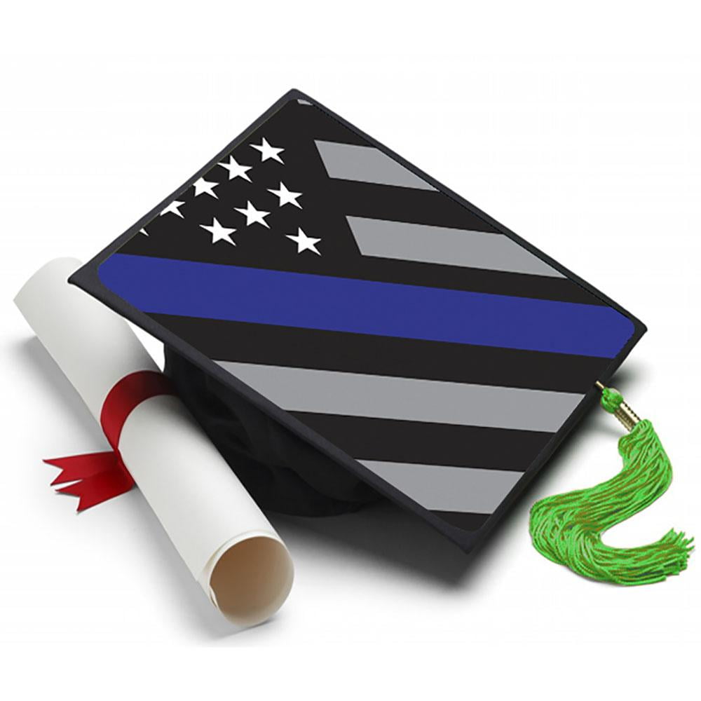 Thin Blue Line Flag Grad Cap Tassel Topper - Walmart.com