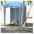 Beach Umbrella 5.8' Cabana with Walls & Vents - Blue White Stripe ...