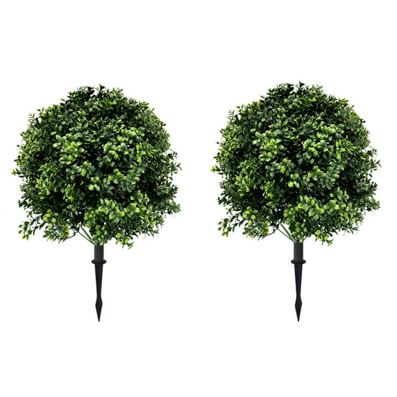BreezeHome Artificial Boxwood Topiary, Outdoor Ball Plant with UV ...