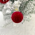 30-Piece Velvet Christmas Ball Set - 2.36-Inch Flocked Tree Ornaments ...