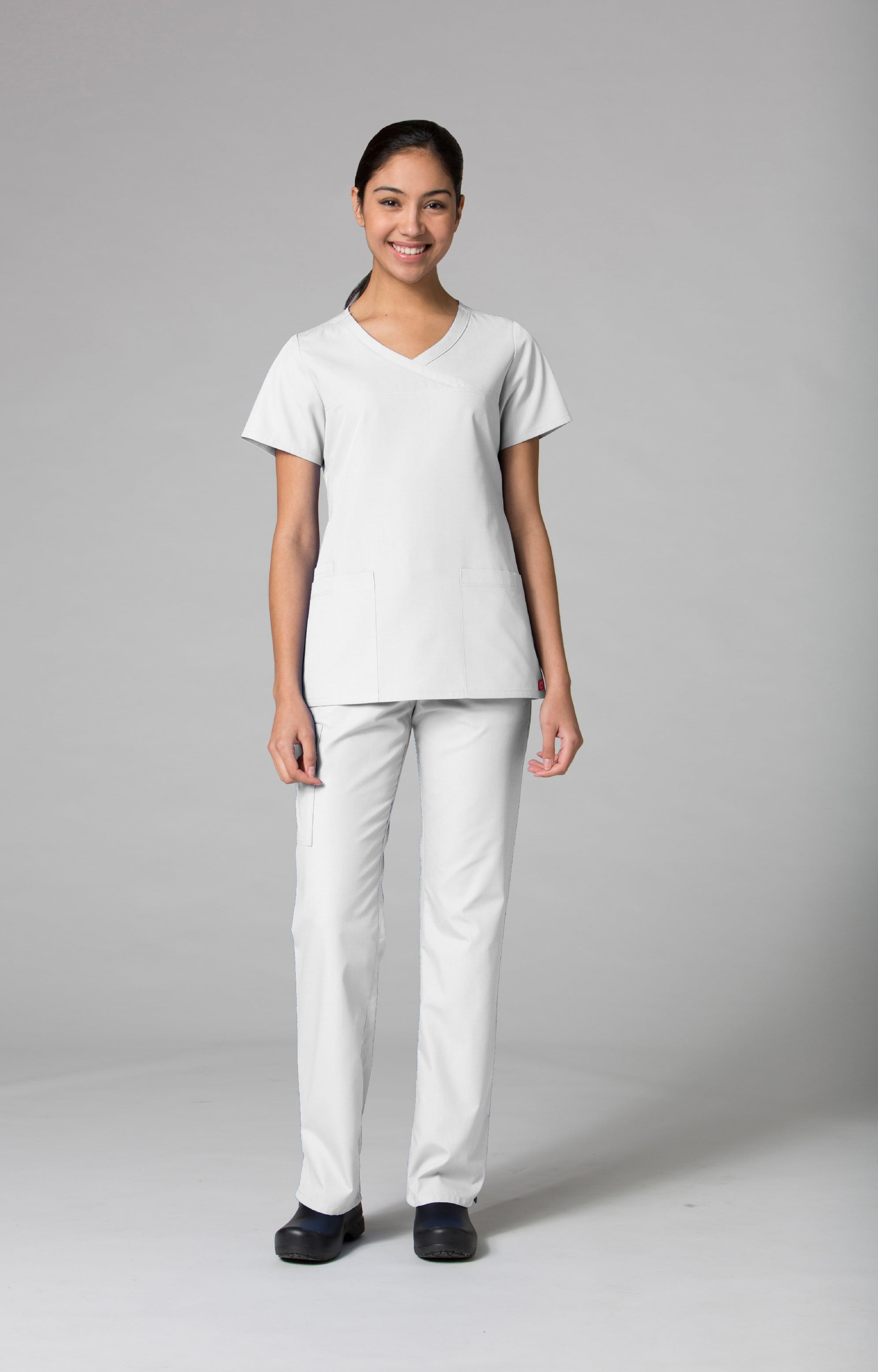 Red Panda Women's Curved Mock Wrap Solid Scrub Top - Walmart.com