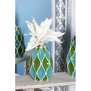 DecMode Modern 20 x 9inch glazed ceramic pear-shaped vase - Walmart.com