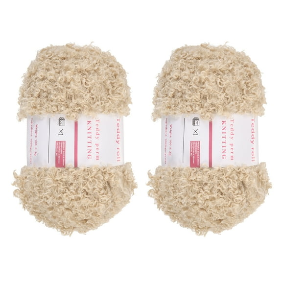 NICEEC 2 Skeins Super Soft Fur Yarn Chunky Fluffy Faux Fur Yarn Eyelash ...