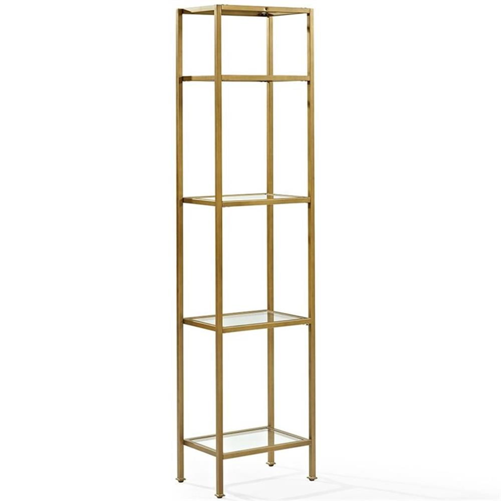 Click here for Crosley Furniture Aimee 4 Shelf Narrow Glass/Metal... prices