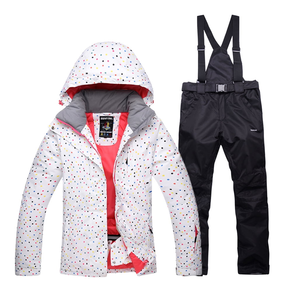 Ski Jacket Pants Set for Women Outdoor Waterproof Warm Ski Suit ...