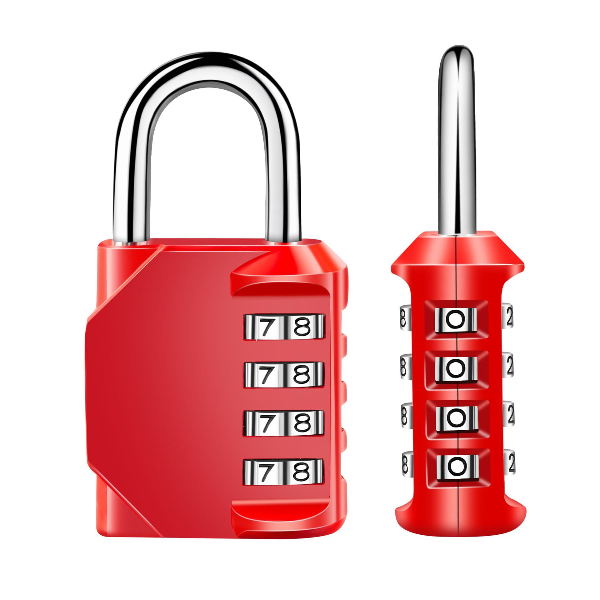 Red-[2 pieces] 4-Digit Combination Padlock, Waterproof Combination Lock ...