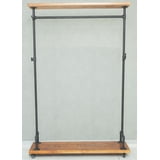 Industrial Pipe Clothing Rack on Wheels, Rolling Iron Garment Racks ...