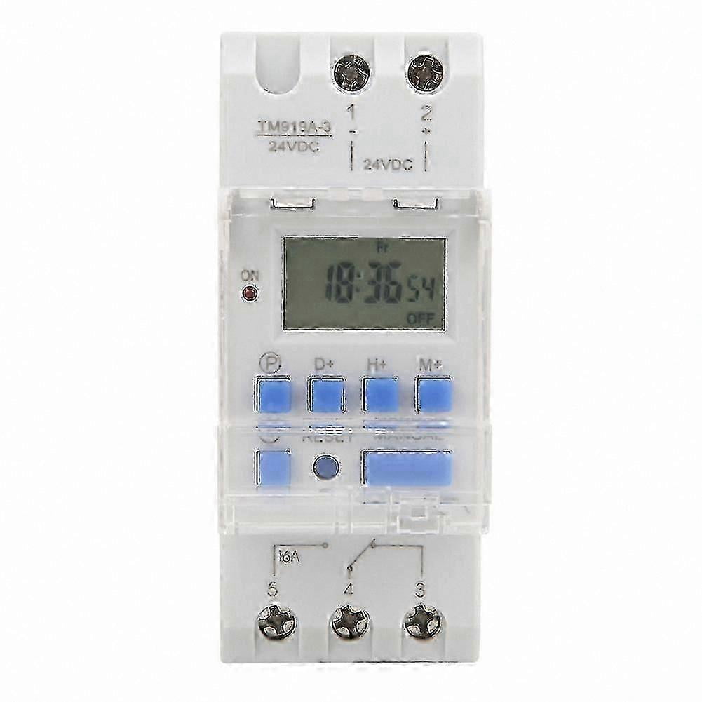 Programmable 7-Day Timer Switch, 24V DC 16A LCD Display for Automation ...