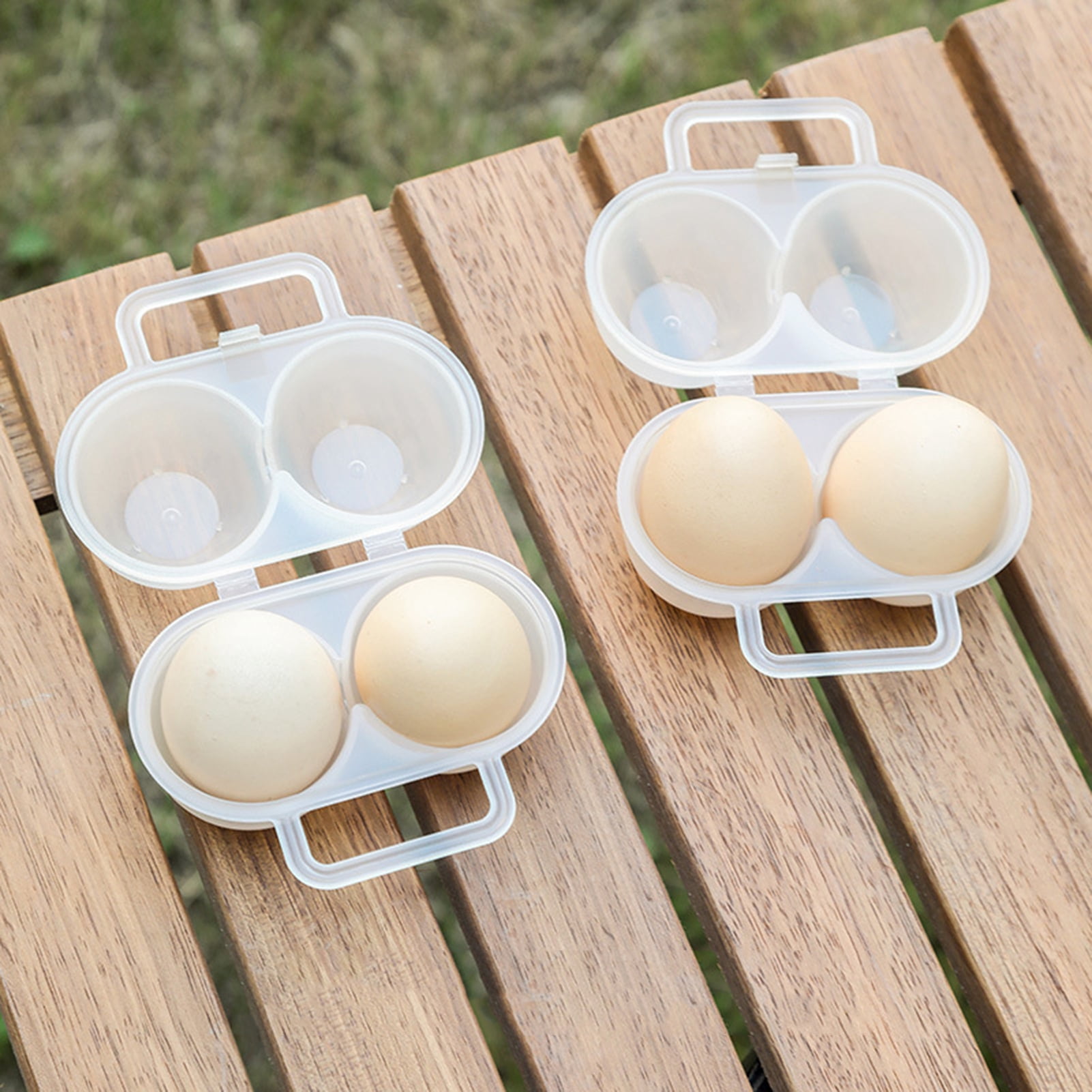 Waroomhosue Egg Box Portable with Handle Shockproof Anti-drop 2 Grids ...