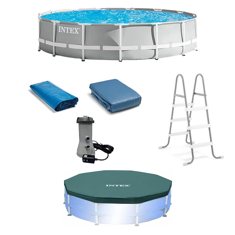 Intex 15ft x 42in Prism Frame Above Ground Swimming Pool Set with ...