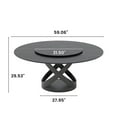 POVISON 59" Modern Black Round Dining Table for 6 with Lazy Susan ...