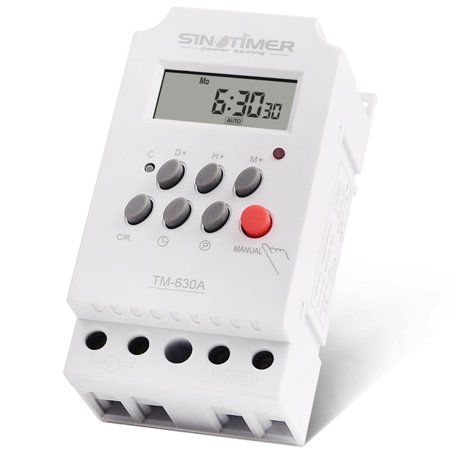 SINOTIMER 12V 30A Weekly 7 Days Digital Programmable Time Switch Relay ...