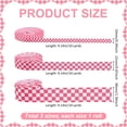 3 Rolls 3 Styles Polyester Ribbons Flat with Tartan Pattern Hot Pink 3/ ...