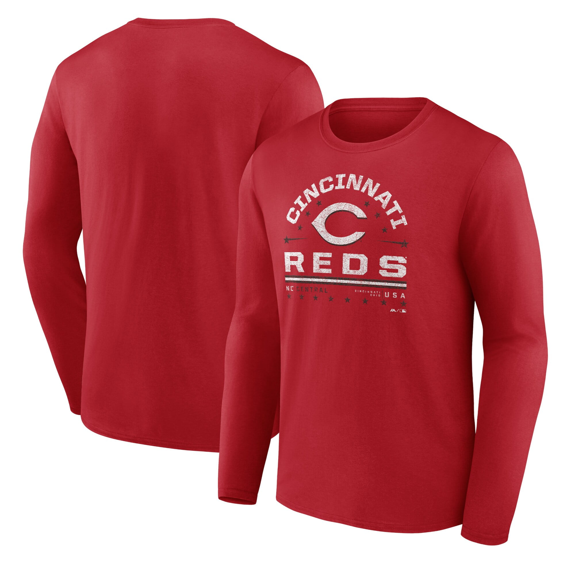 Men's Fanatics Branded Red Cincinnati Reds Team Long Sleeve T-Shirt ...