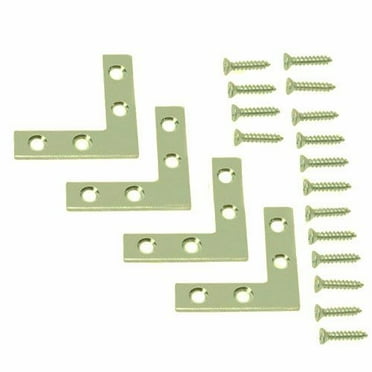 Wideskall 2" inch Corner Brace Angle Repair Bracket Bright Brass w ...