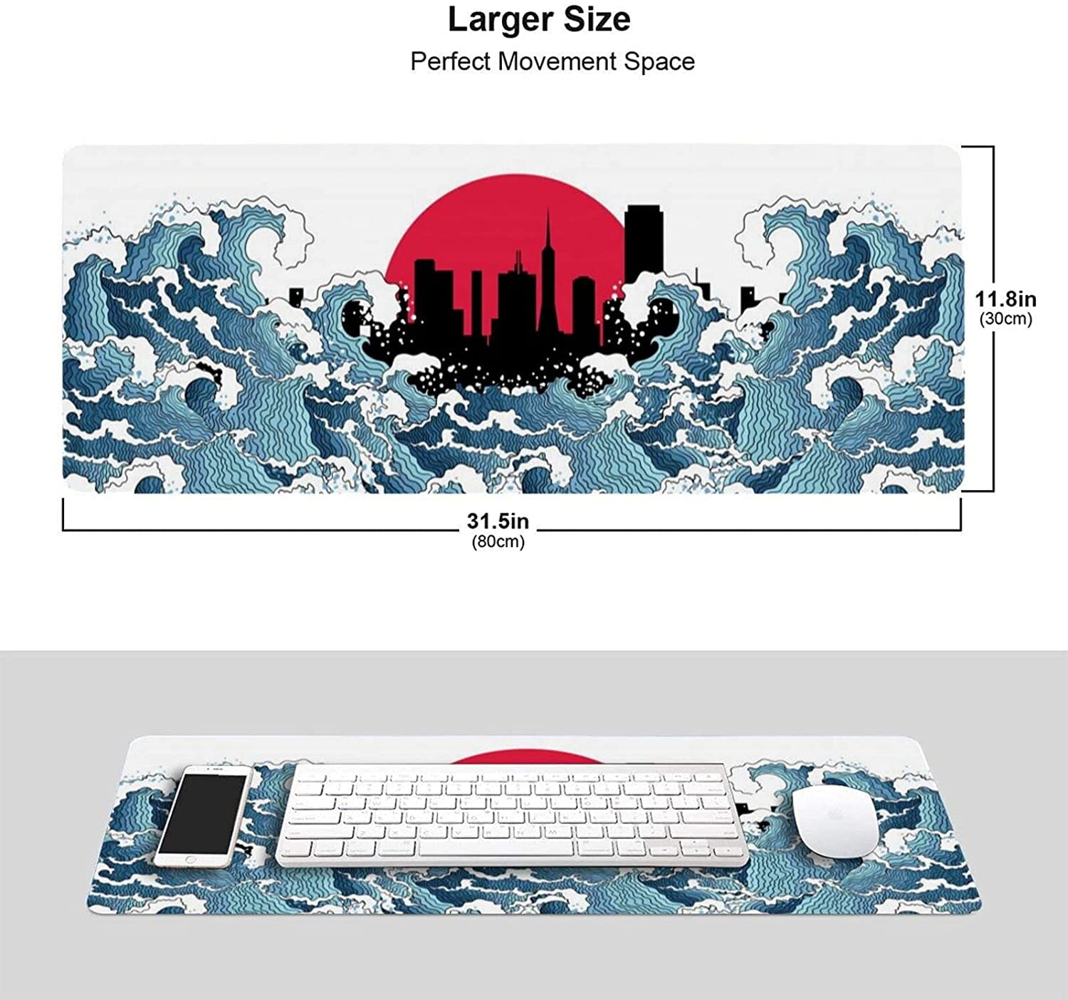 Keyboards & Mice XL Ocean Wave Desk Pad Computers & Peripherals etna.com.pe